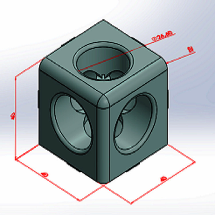 30x30 3 Ways Square Corner Connection - Aluminium Profile