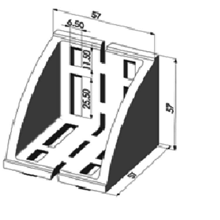 60x60 Wide Corner Connection - Aluminium Profile