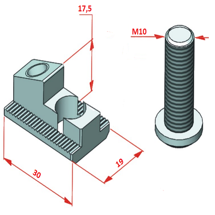 Slot 10 Inner Slot Connection - Aluminium Profile