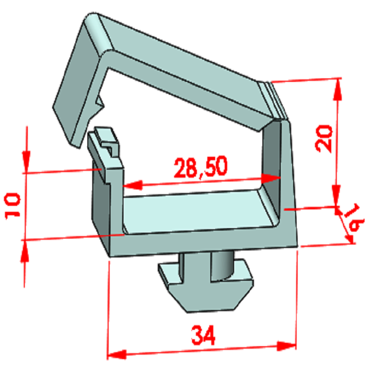 Slot 10 Capped Cable Holder - Aluminium Profile