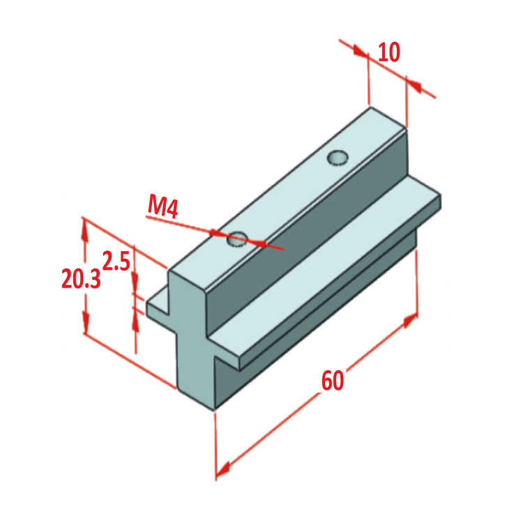 Slot 10 Sliding Door Guide - Aluminium Profile