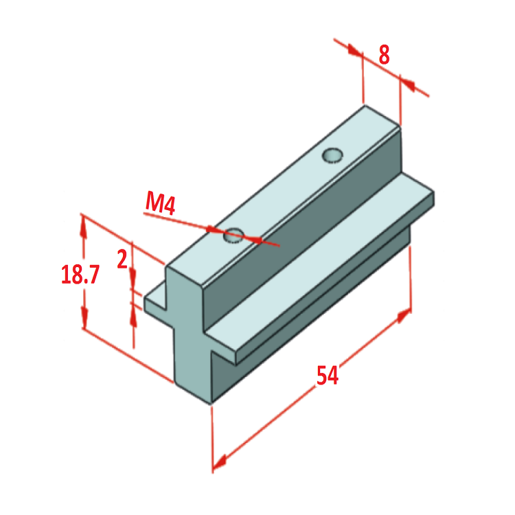 Slot 8 Sliding Door Guide - Aluminium Profile