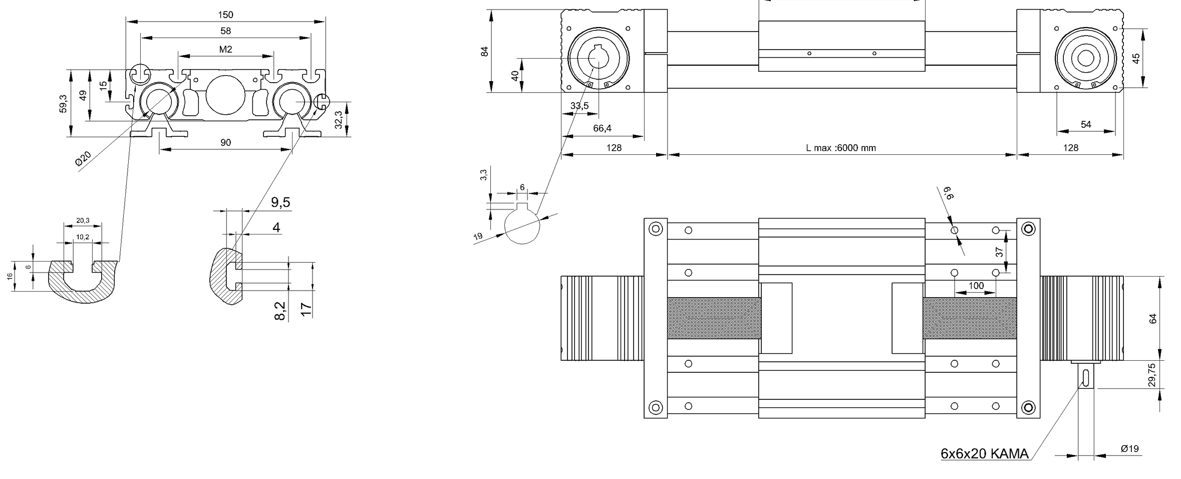 Ø20 Dktm Module - Aluminium Profile