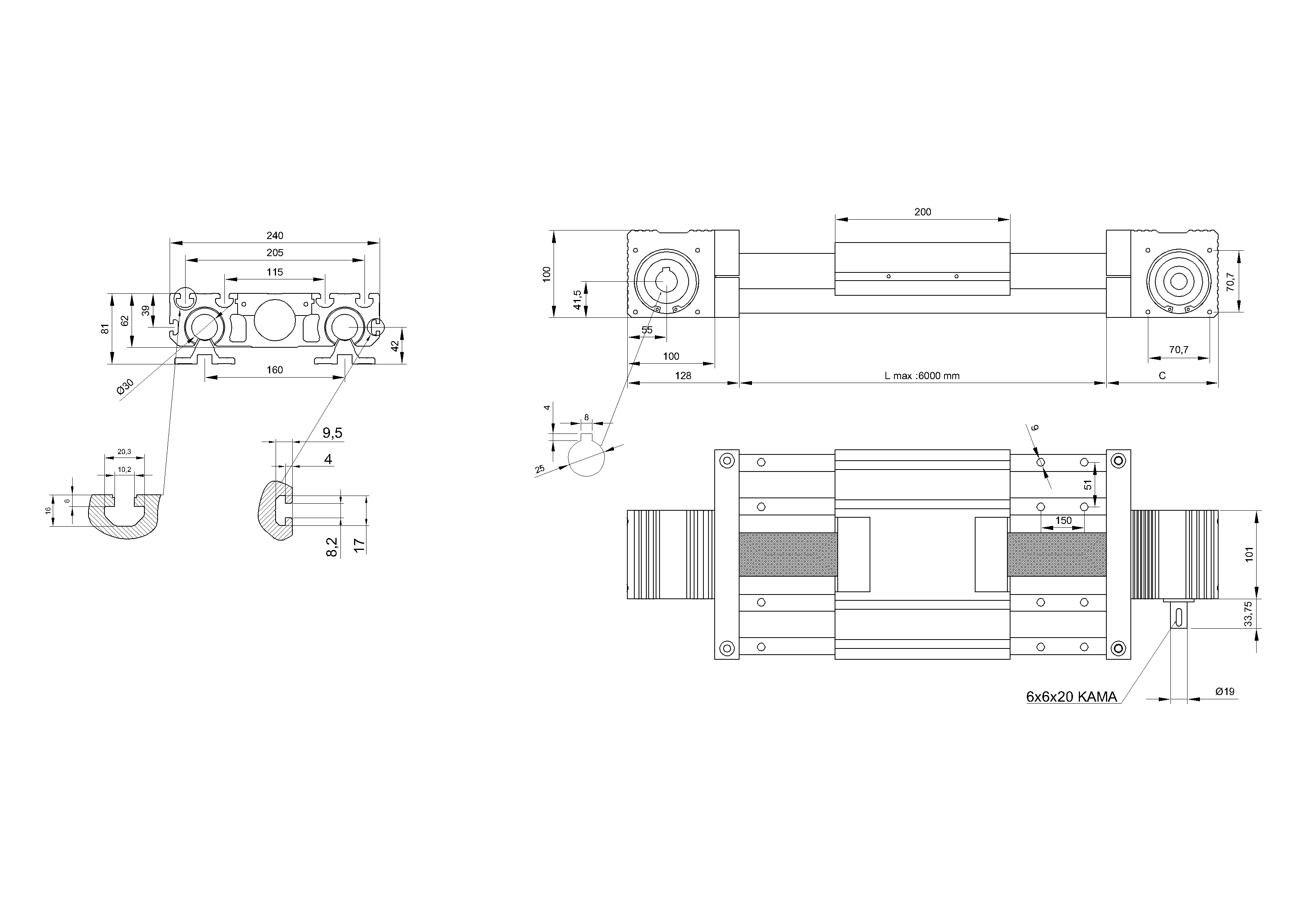 Ø30 Dktm Module - Aluminium Profile